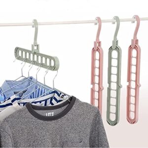 Closet Organizers and Storage Space Saving Hangers with 9 Holes of 6 Pack for Closet Organizer,Dorm Room Essentials,Closet Storage,Smart Closet Organization,Magic Space Saving Hanger (Gray)