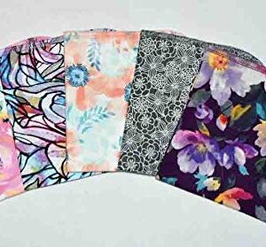 Flower Splash Printed Flannel Paperless Towels 1 Ply 12x12 Inches Set of 5