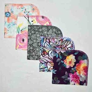 Flower Splash Printed Flannel Paperless Towels 1 Ply 12x12 Inches Set of 5