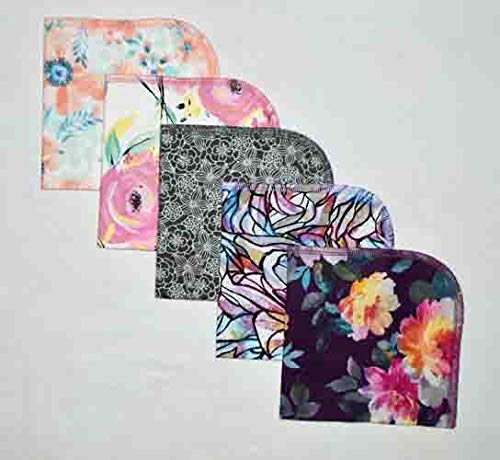 Flower Splash Printed Flannel Paperless Towels 1 Ply 12x12 Inches Set of 5