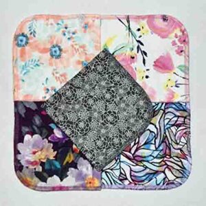 Flower Splash Printed Flannel Paperless Towels 1 Ply 12x12 Inches Set of 5