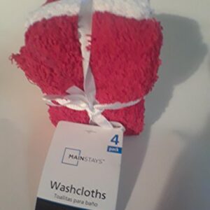 Mainstays Red/White Washcloths 4 Pack