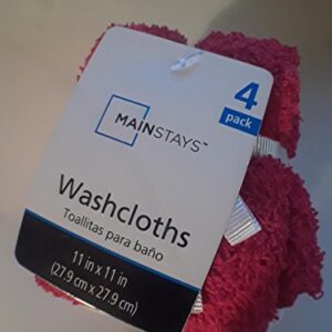 Mainstays Red/White Washcloths 4 Pack