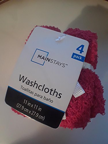 Mainstays Red/White Washcloths 4 Pack