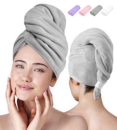 Luxe Beauty Microfiber Hair Towel Wrap – Absorbent Microfiber Hair Towels for Women Long Hair - Hair Drying Towels Microfiber Towel for Hair Wrap for Long Hair -Perfect Curly Hair Towel for Plopping