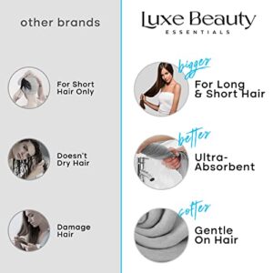 Luxe Beauty Microfiber Hair Towel Wrap – Absorbent Microfiber Hair Towels for Women Long Hair - Hair Drying Towels Microfiber Towel for Hair Wrap for Long Hair -Perfect Curly Hair Towel for Plopping