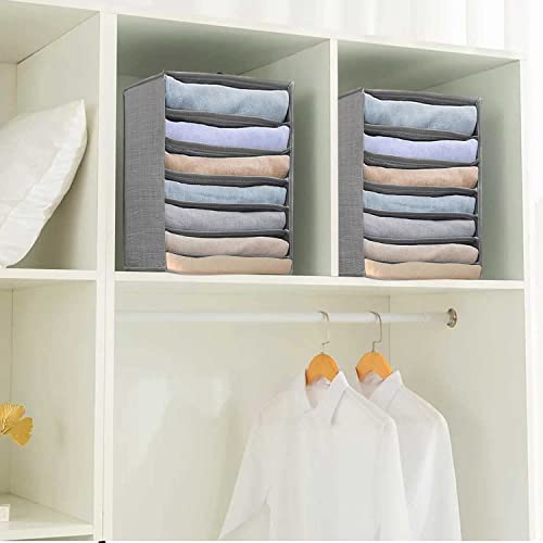 LIEEDRSF 9 PCS Wardrobe Clothes Organizer 7 Grids + 9 Grids/Washable Drawer Organizer Clothes/Clothes Organizer for Folded Clothes/Jeans Organizer for Closet/Clothes Storage Organizer