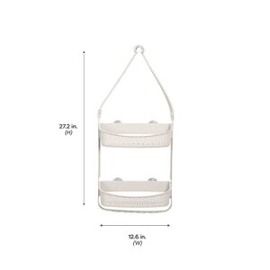 Bath Bliss 2 Way Convertible Bathroom Shower Caddy | Adjustable Mounting Arms | Loofah & Razor Hooks | Storage & Organization | Rust Resistant | Large and Small Bottles | Cashmere