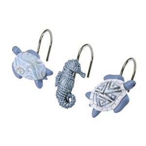 avanti linens - shower hook set, sealife inspired bathroom decor, set of 12 (caicos collection)