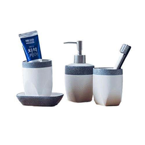 Quality Bathroom Accessories Set European Minimalist Ceramic Bathroom Accessories Set Four Sets of Soap Dispenser Toothbrush Holder Hotel Home Home Hotel