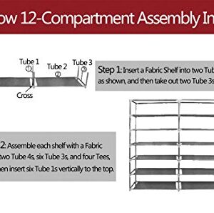 SOONEEDEAR 6 Tier Stackable Shoe Rack Storage Shelves,Portable Boot Rack Double Row Shoe Organizer, Shoe Cabinet Tower with Steel Frame