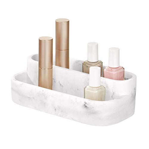 iDesign Dakota 2-Tier Makeup and Cosmetic Storage Bathroom, Countertop, Vanity, 8" x 3.9" x 2.54", Palette Organizer