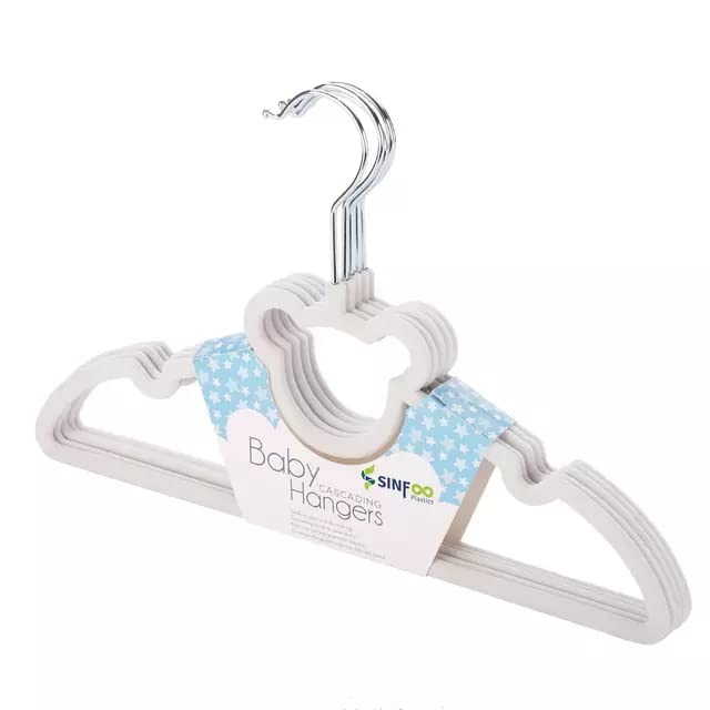 Baby Kids Bear White Velvet Clothes Hangers 30pack