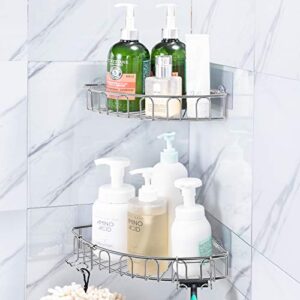 Orimade Corner Shower Caddy Organizer bundle with Rectangle Shower Shelves and Soap Dish Holder