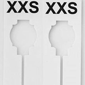 NAHANCO QSDWBKIT4, White Rectangular Clothing Size Dividers with Black Print for XXS-XXL, 1Blank, Kit of 40 (7 Sizes and 1 Blank, 5 of Each)