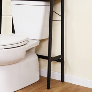 usikey Over The Toilet Storage Rack, 3-Tier Bathroom Shelf Over The Toilet, Multifunctional Toilet Storage Rack, Freestanding Above Toilet Stand with Metal Frame for Bathroom, Rustic Brown & Black