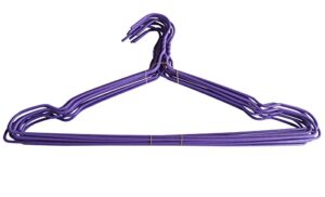 decohomeforu 10 pack purple wire clothes hangers, heavy duty durable coat hangers, lightweight slim space saving laundry hangers, non slip wardrobe clothing hangers, suit shirt dress trouser hangers