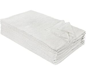 nouvelle legende ribbed cotton bar mop towels, 16 x 19 inches, white, pack of 12