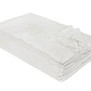 Nouvelle Legende Ribbed Cotton Bar Mop Towels, 16 x 19 Inches, White, Pack of 12