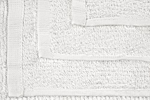 Nouvelle Legende Ribbed Cotton Bar Mop Towels, 16 x 19 Inches, White, Pack of 12