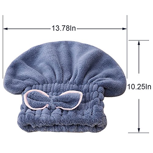 Jseng 2PC Microfiber Hair Drying Caps, Extrame Soft & Ultra Absorbent, Fast Drying Hair Turban Wrap Towels Shower Cap for Girls and Women