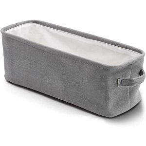 juvale grey fabric bathroom storage bin (16 x 6 x 5.5 inches)