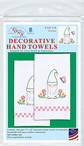 Jack Dempsey Hand Towel DECORATIV Gnomes, White