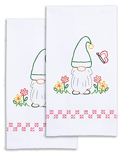 Jack Dempsey Hand Towel DECORATIV Gnomes, White