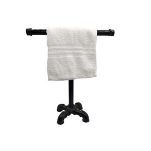 Rustic Pipe Hand Towel Holder Free Standing Towel Rack Industrial T-shape Towel Storage for Bathroom ROXLLGJC