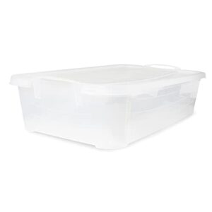 life story clear stackable closet organization & storage box, 34 quart (24 pack)