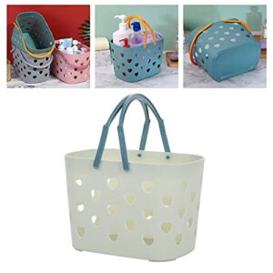 Kamonda Portable Shower Caddy Tote Heart Shaped Hollow Plastic Storage Basket w/Handle Shower Caddy Tote Blue