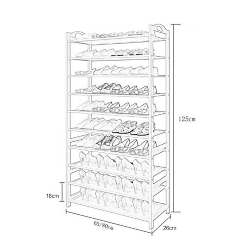 Shoe Bench Shoe Rack 8-Layer Solid Wood Dustproof Wooden Shoe Cabinet for Home Dormitory (Size : 80cm)