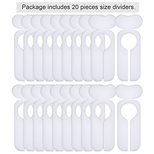 WILLBOND 20 Pack Hanger dividers Blank Clothing Rack Size Dividers Rectangular Heart-Shaped Baby Closet Dividers with 1 Piece Marker Pen for Home Closet Cloth Store