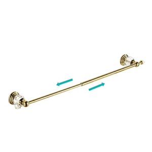 wolibeer polished gold towel bar,crystal towel holder adjustable towel rack expandable rail bathroom accessories wall mounted