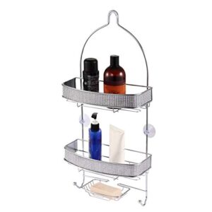 dream bath extra deep 3 shelf bathroom shower caddy chrome with diamond cloth decoration