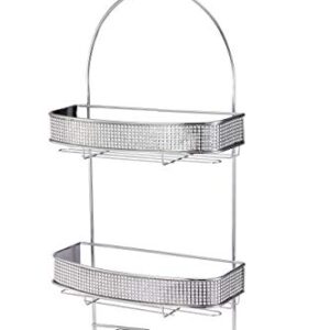 Dream Bath Extra Deep 3 Shelf Bathroom Shower Caddy Chrome with Diamond Cloth Decoration