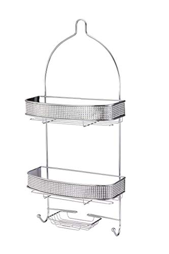 Dream Bath Extra Deep 3 Shelf Bathroom Shower Caddy Chrome with Diamond Cloth Decoration