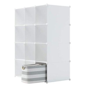 kousi large cube storage - 14"x18" depth cube organizer cube storage shelves cubby organizing closet storage organizer cabinet shelving bookshelf toy organizer, white, 12 cubes