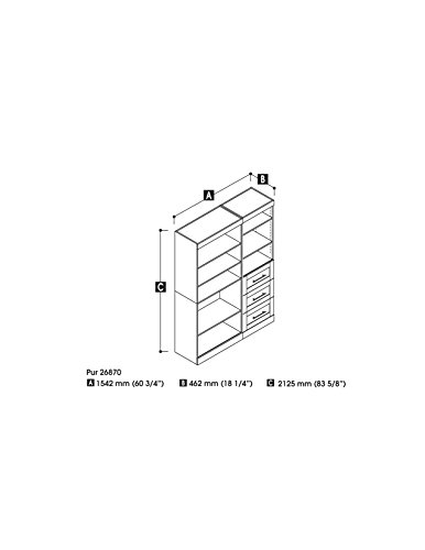 Bestar Pur Closet Organizer in White, 61W