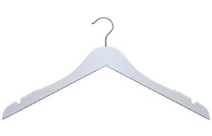 nahanco 20517 wooden top hanger, flat, 17", high gloss white finish (pack of 100)