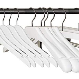 NAHANCO 20517 Wooden Top Hanger, Flat, 17", High Gloss White Finish (Pack of 100)