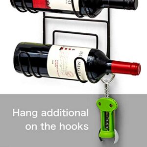 EZOWare 6 Wine Bottle Wall Mounted Metal Holder Rack, Detachable Multipurpose 6 Level Towel Storage Organizer Shelf