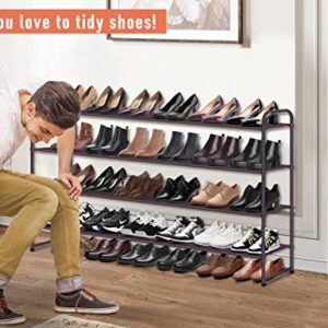 MISSLO 3-Tier Long Shoe Rack for Closet and 4 Tier Long Shoe Organizer for Closet Shoe Organizer for Closet Floor Entryway Storage Stackable Wide Shoe Shelf Stores Men Sneakers