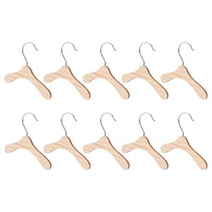 tehaux 10pcs dog cloth hangers pet wood racks home pet costume racks doll hangers, non- slip clothes hangers for pet (size s, 14cm)