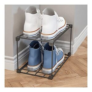 wyfc shoe rack stackable vertical abs black shoe shelf simple installation closet entryway bathroom dormitory home 8.6in (size : 3-tier)