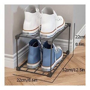 WYFC Shoe Rack Stackable Vertical ABS Black Shoe Shelf Simple Installation Closet Entryway Bathroom Dormitory Home 8.6in (Size : 3-Tier)