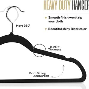 Utopia Home Premium Velvet Hangers- Pack of 100 - Non-Slip & Durable Clothes Hangers - 360 Degree Rotatable Hook - Heavy Duty, Slim & Sleek Hanging Supports- (50 Pack Ivory & 50 Pack Black Hangers)