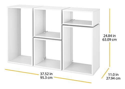 Whitmor Clip & Cube 5-Piece Organizer, White