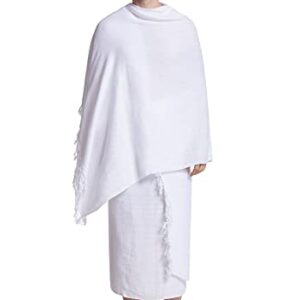 GladThink Muslim Arab Men Ihram Hajj Light Towel White