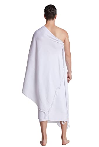 GladThink Muslim Arab Men Ihram Hajj Light Towel White